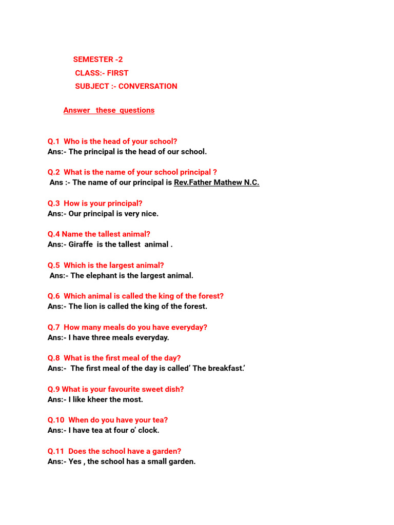 First Class Conversation 2nd Semester | PDF | Home & Garden