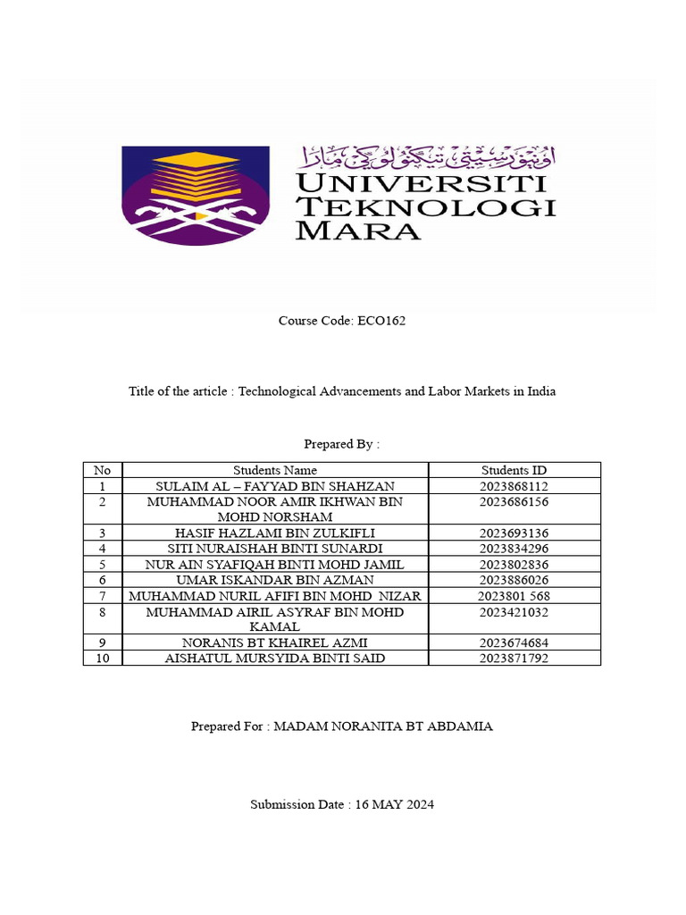 Report Group Assignment Eco162 J4ba1172d (Topic 3) | PDF | Economic Inequality | Discrimination ...