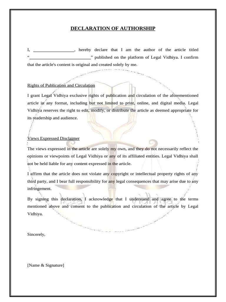 Declaration of Authorship | PDF | Politics