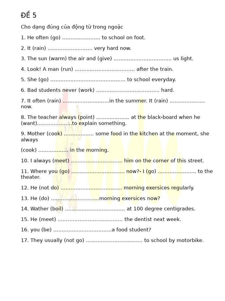 Verb Conjugation Exercises for Students | PDF
