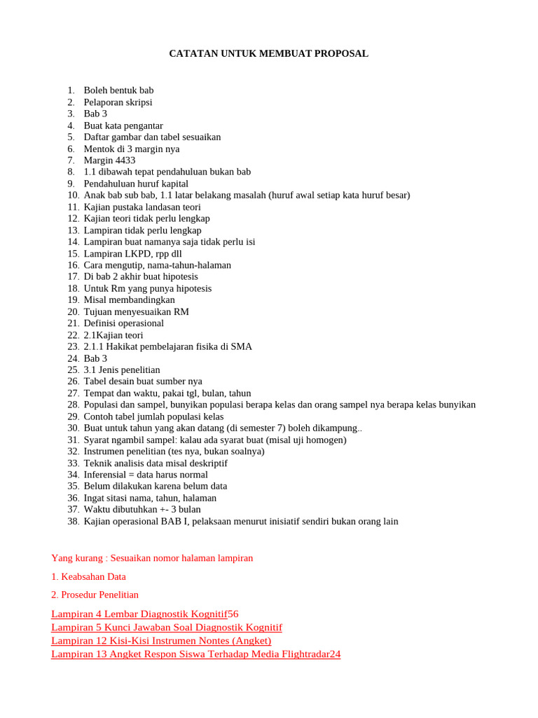Catatan Untuk Membuat Proposal | PDF | Metode & Bahan Ajar | Teknologi & Rekayasa