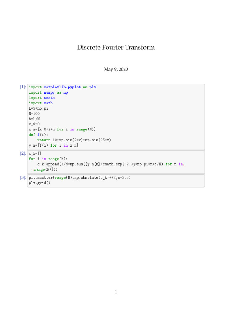 Discrete Fourier Transform | PDF