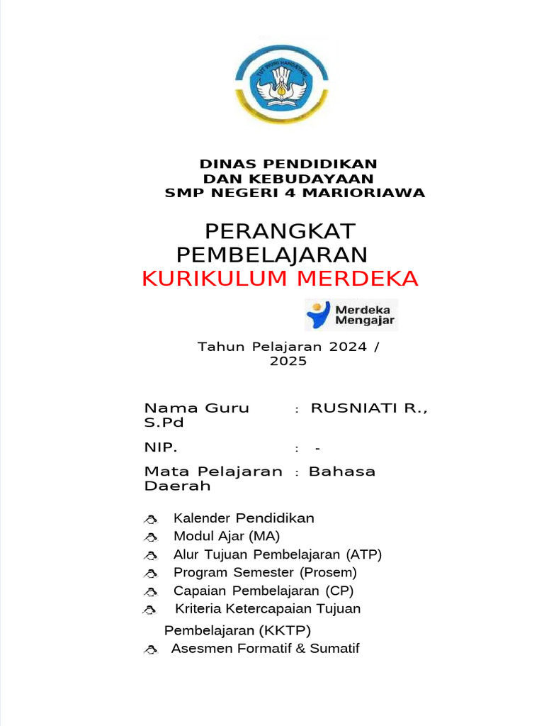 PDF Cover Perangkat Kurikulum Merdeka | PDF