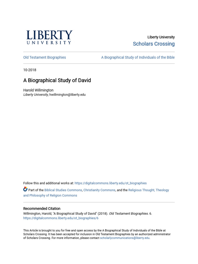 A Biographical Study of David | PDF | David | Saul