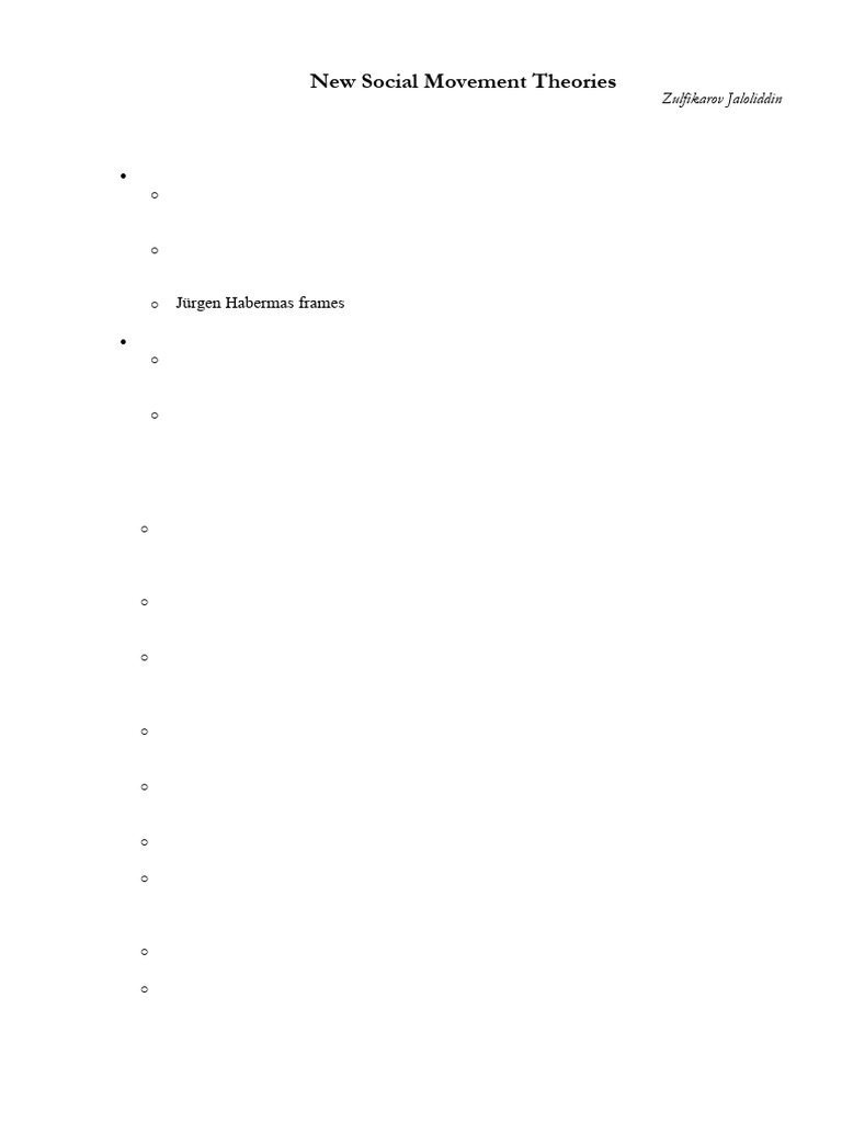 New Social Movement Theories | PDF | Social Movements | Political Science
