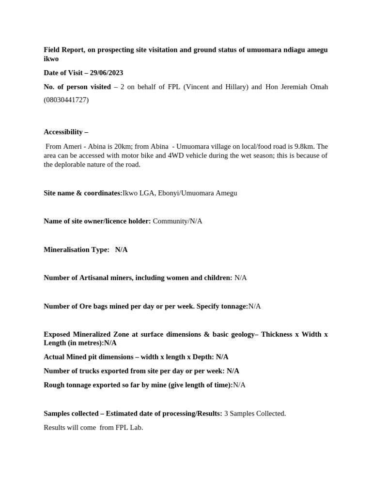 Amegus' Sandstone Prospecting Report | PDF | Mining | Sandstone