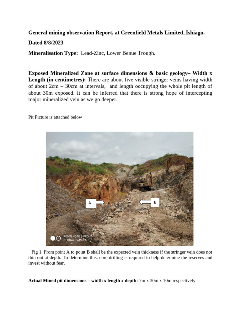 General Mining Observation Report Greenfield Metals Limited | PDF ...