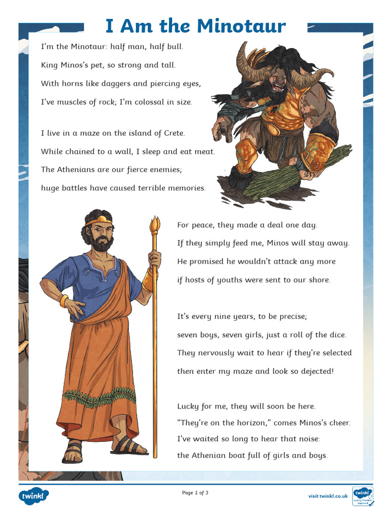 I Am The Minotaur Reading Comp | PDF | Minotaur
