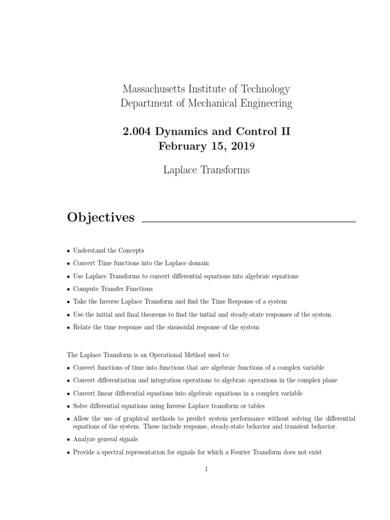 LaplaceTransforms-2019 | PDF | Laplace Transform | Mathematical Objects