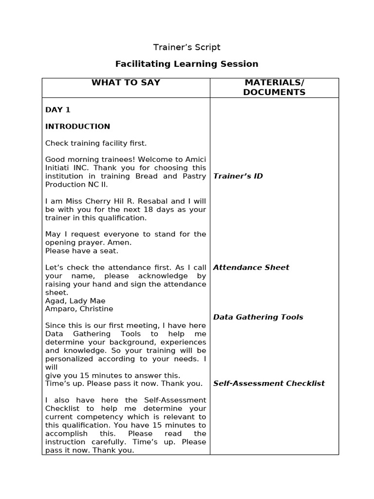 Trainers-Script | PDF | Learning