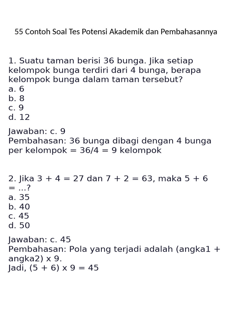 Soal Tpa | PDF
