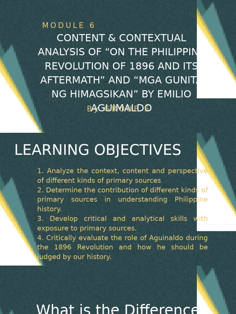 Module 6 Content Contextual Analysis OF ON THE PHILIPPINE REVOLUTION OF - 20241030 - 101349 ...