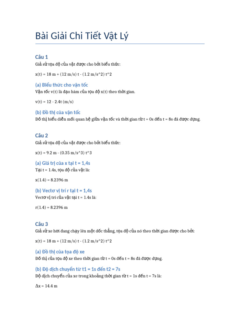 Bai Giai Chi Tiet Vat Ly | PDF