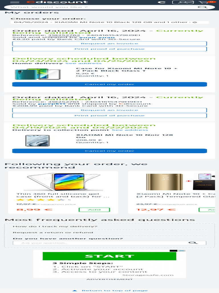 Cdiscount Customer Area | PDF