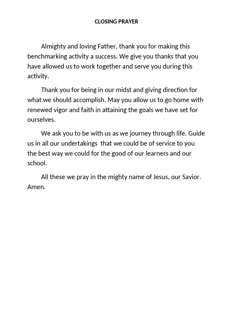 Closing Prayer | PDF