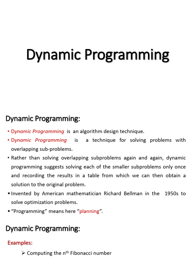 UNIT 3 Dynamic Programming 1714885902797 | PDF | Dynamic Programming | Algorithms And Data ...