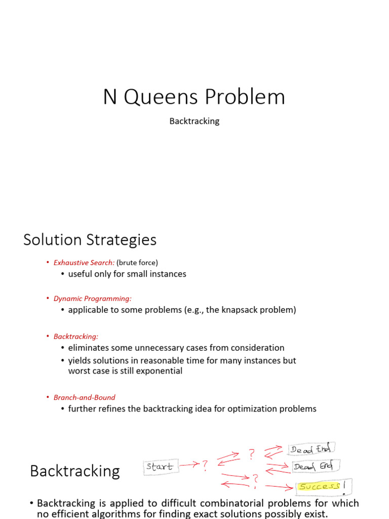 N Queens and Backtracking Strategies | PDF | Theoretical Computer Science | Algorithms