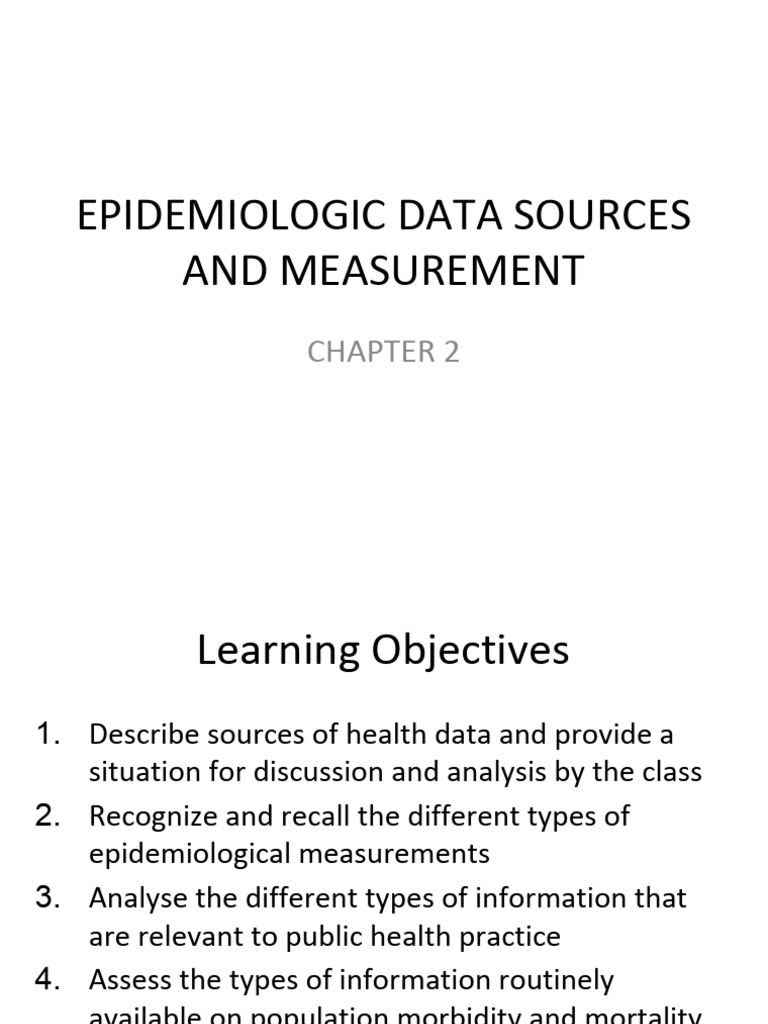 Epidemiologic Data Sources and Measurement | PDF | Epidemiology ...