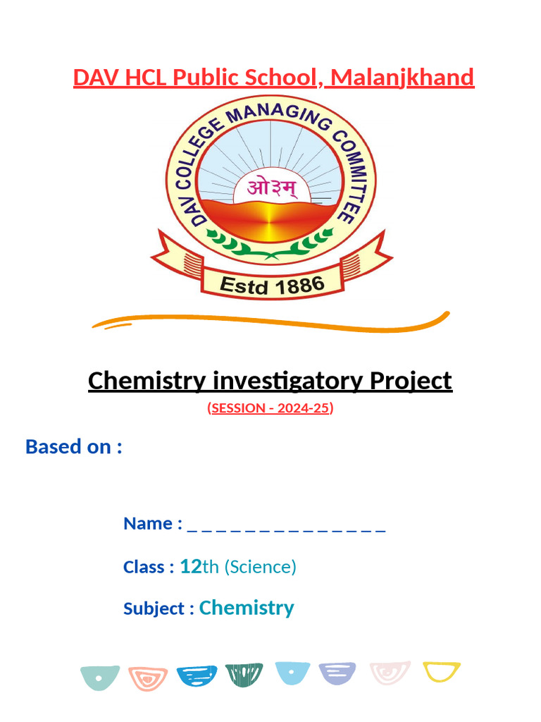 Chemistry Project Cover Page | PDF