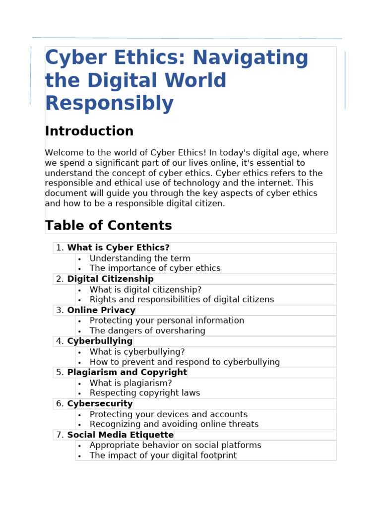 Cyber Ethics | PDF | Phishing | Cyberbullying