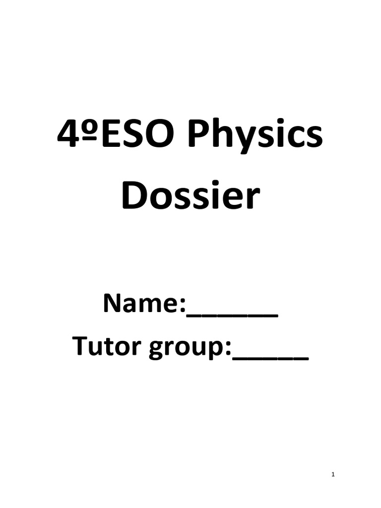 4ºESO Physics Success Criteria | PDF | Force | Acceleration
