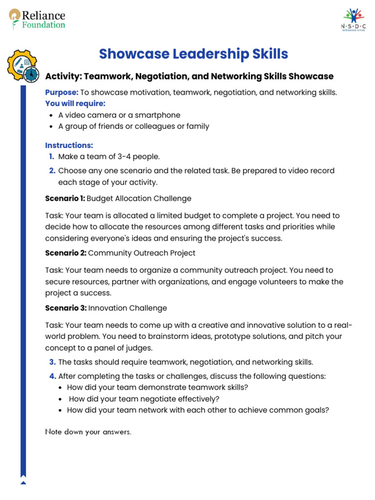 Showcase Leadership Skills | PDF