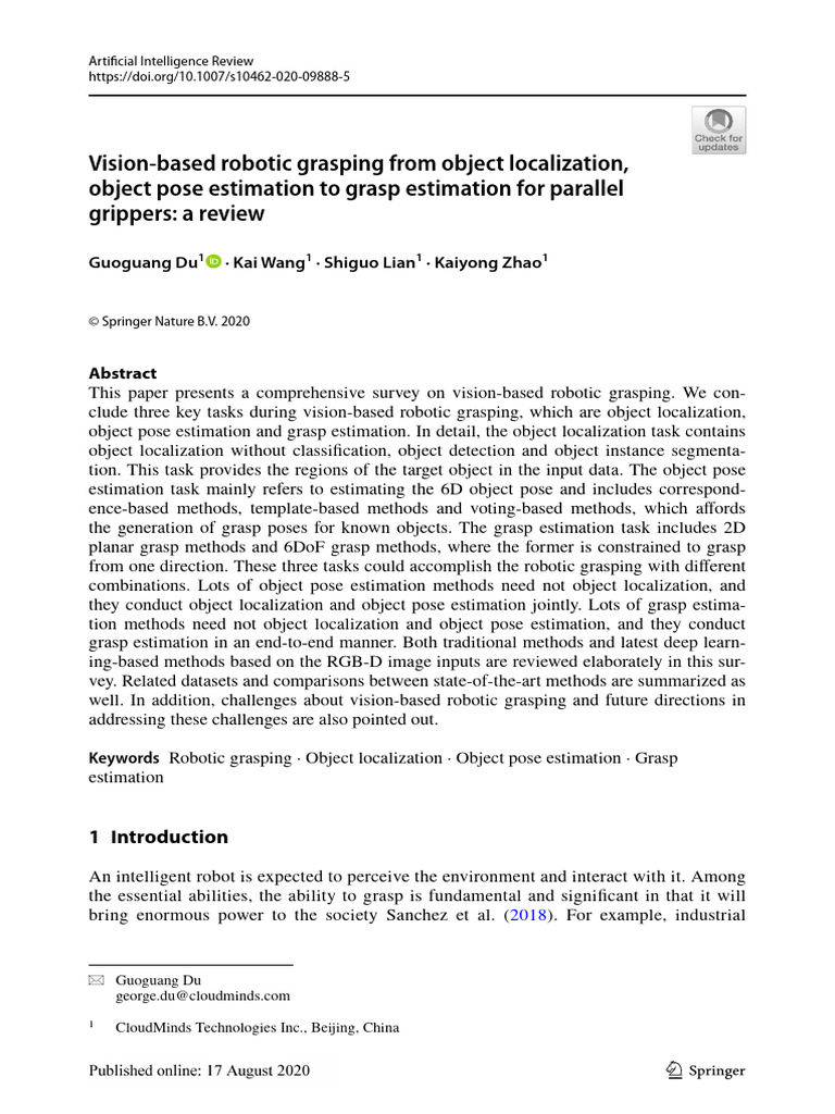 2020vision-Based Robotic Grasping From Object Localization, Object Pose Estimation To Grasp ...