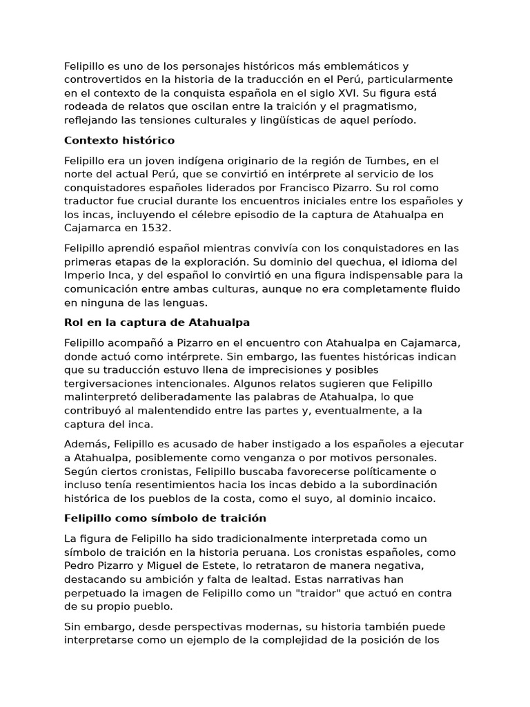Felipillo: Traidor o Intermediario? | PDF | Imperio Inca