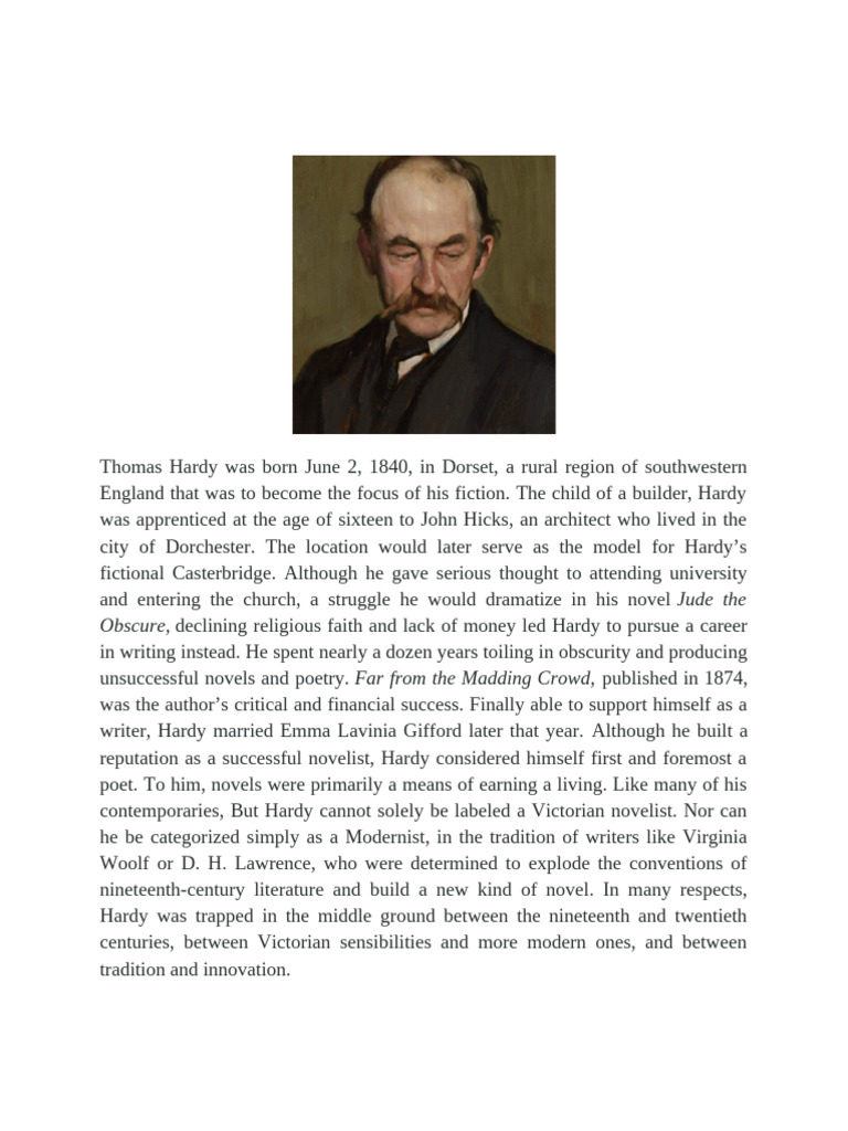 Thomas Hardy The Man He Killed | PDF | Poetry | Thomas Hardy