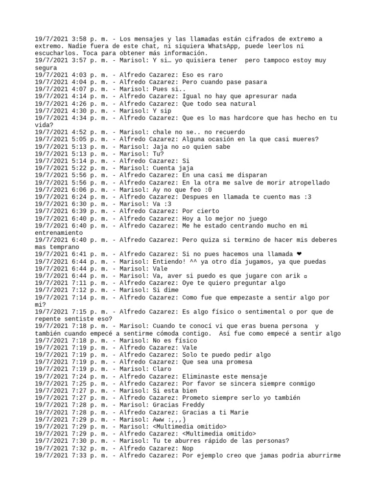 Chat de WhatsApp Con Marisol | PDF | Comunicación por medio de ordenadores | Protocolos de capa ...