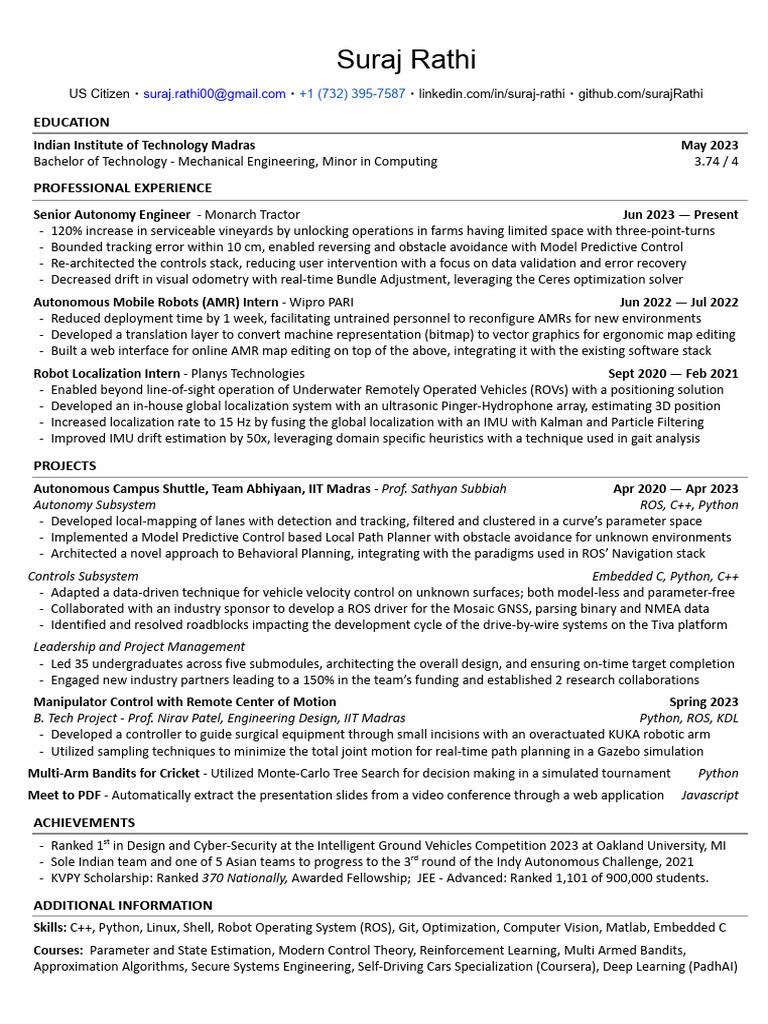 Suraj Rathi Resume | PDF | Computing