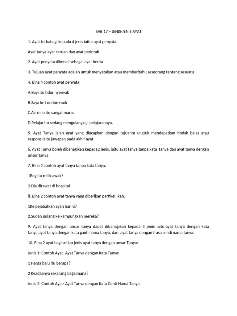 Bab 17jenis-Jenis Ayat | PDF