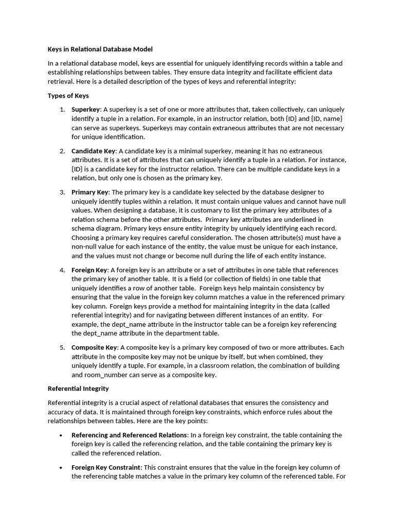 Keys in Relational Database Model | PDF | Relational Database ... Keys in Relational Database Model | PDF | Relational Database ...