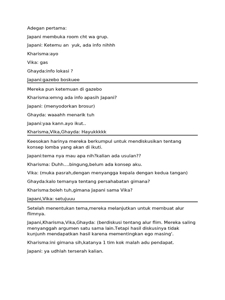 Skrip Film Pendek | PDF | Fiksi Umum