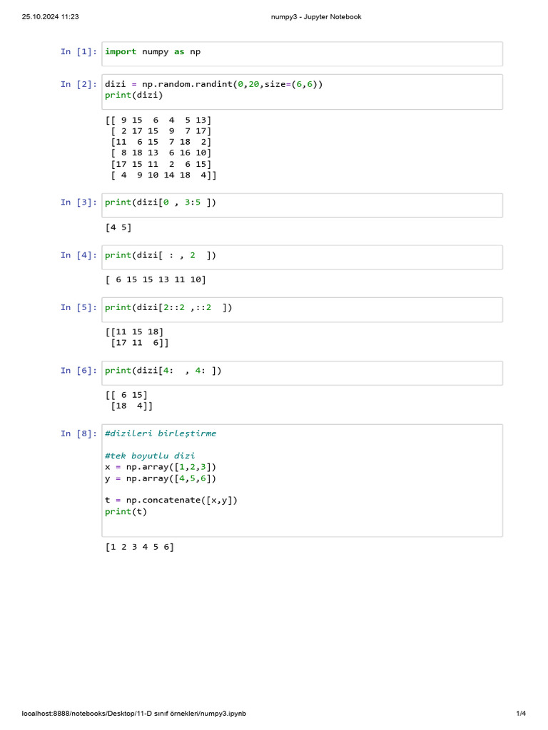 Numpy3 - Jupyter Notebook | PDF