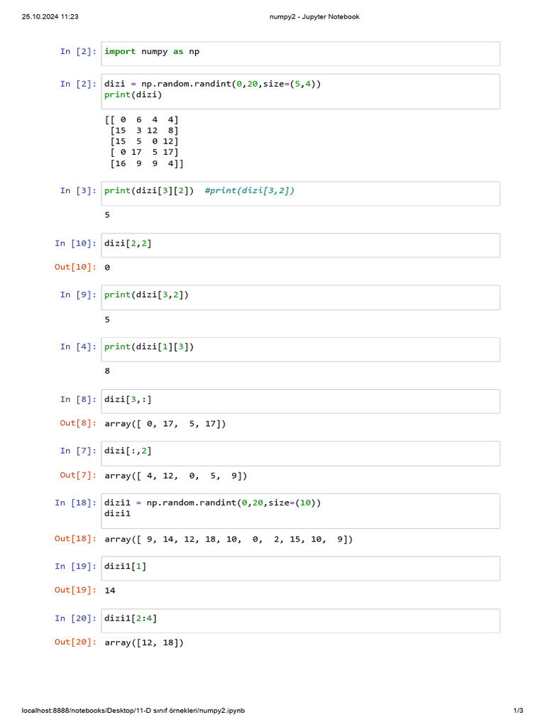 Numpy2 - Jupyter Notebook | PDF