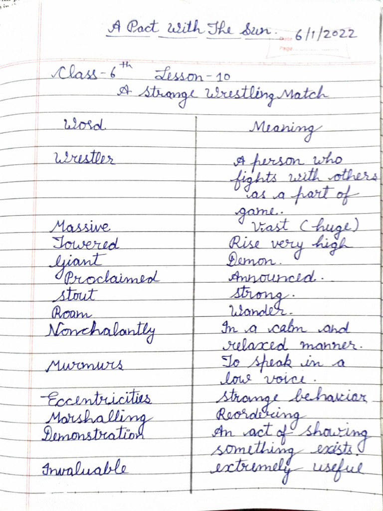 Class 6th English A Pact With The Sun Chapter 10 Solutions . | PDF