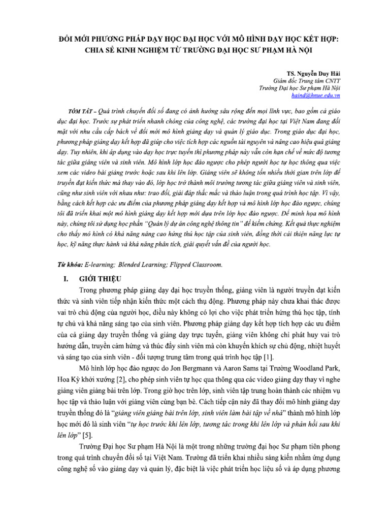 TS Nguyen Duy Hai - Doi Moi Phuong Phap Day Hoc - Truong DHSPHN | PDF