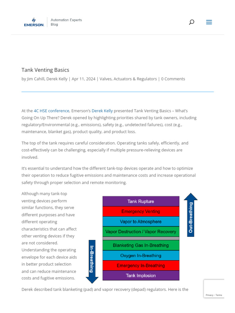 Tank Venting Basics | PDF | Tanks | Valve