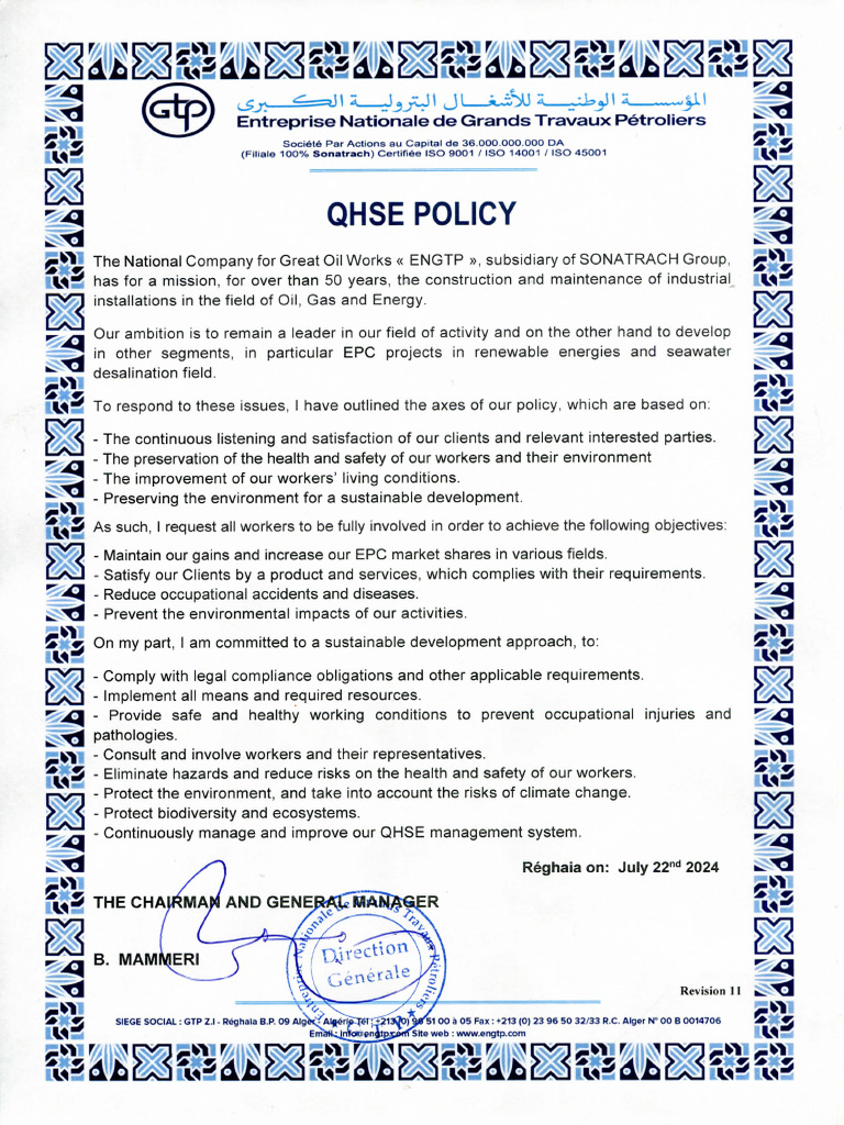Politique QHSE R11 EN | PDF