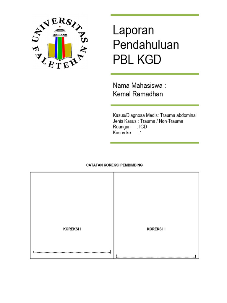 LP 2 Gadar Trauma Kemal Ramadhan - 1021031112 | PDF | Sains & Matematika