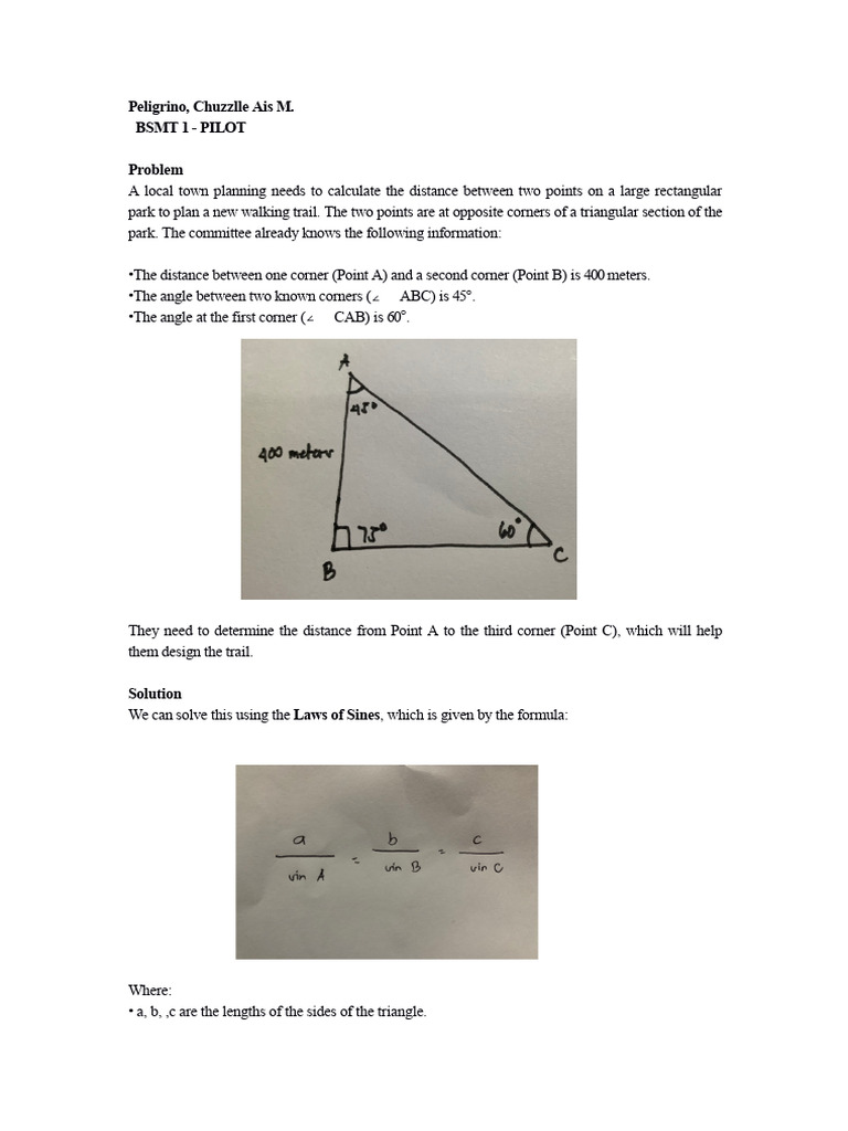 Peligrino, Chuzzlle Ais M. BSMT 1 - PILOT | PDF | Triangle ...