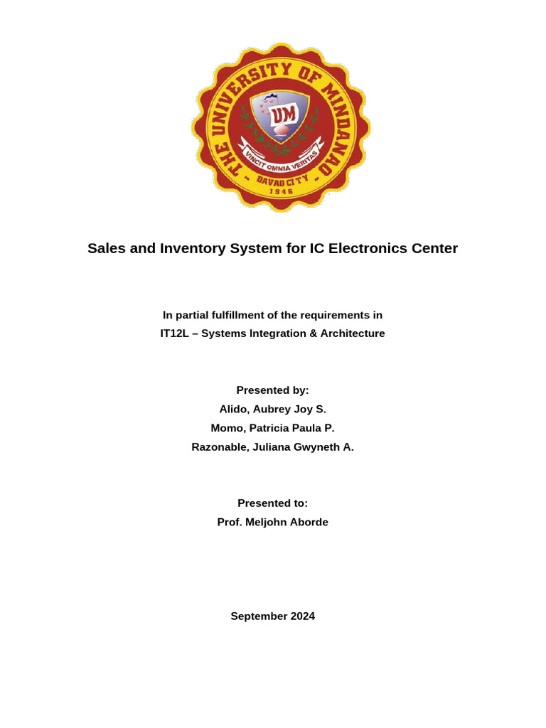 Sales and Inventory System For IC Electronics Center 2 | PDF | Computer ...