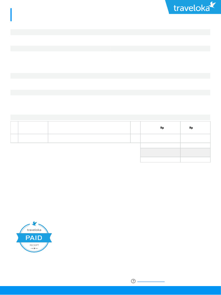 Traveloka Booking Receipt | PDF