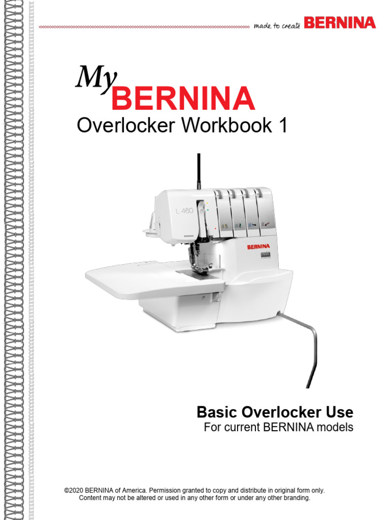 My BERNINA Overlocker Basics Mastery Workbook 05192020 | PDF | Sewing Machine | Seam (Sewing)