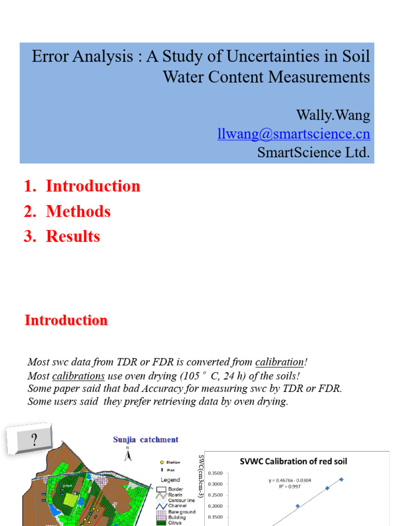 Error Analysis-A Study of Uncertainties in Soil Water Content ...