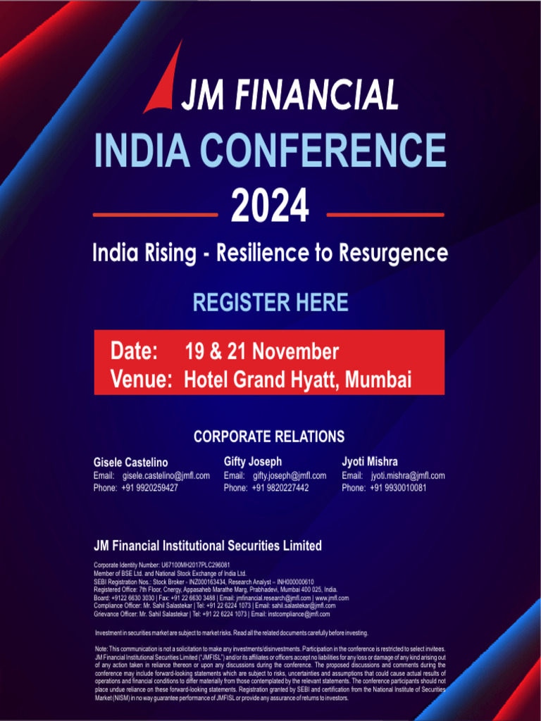 JM Financial India Conference - Invite | PDF