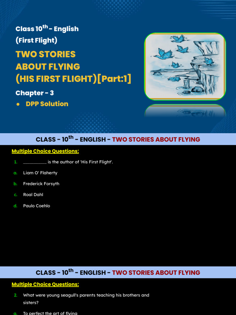 CLASS 10th - English - (FIRST FLIGHT) - Chapter - 3 - TWO STORIES ABOUT ...