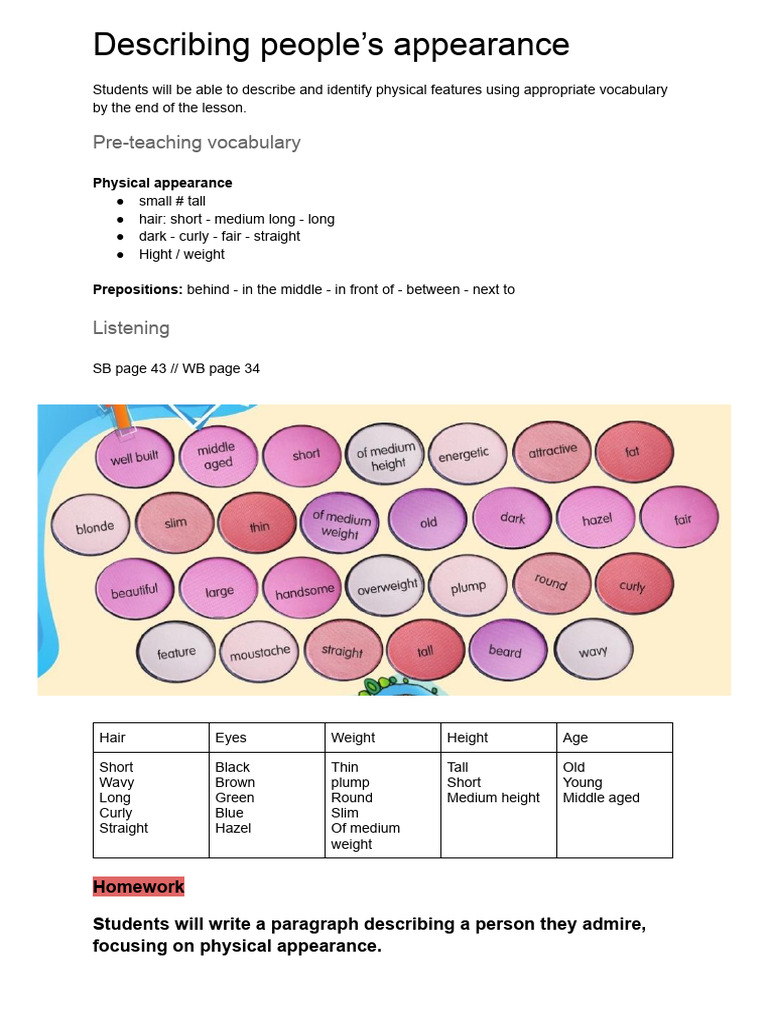 Describing People's Appearance | PDF