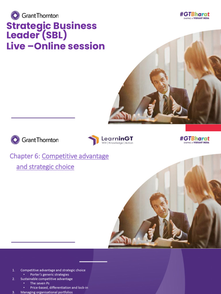 SBL CHAPTER-6 Competitive Advantgae and Strategic Choice | PDF ...